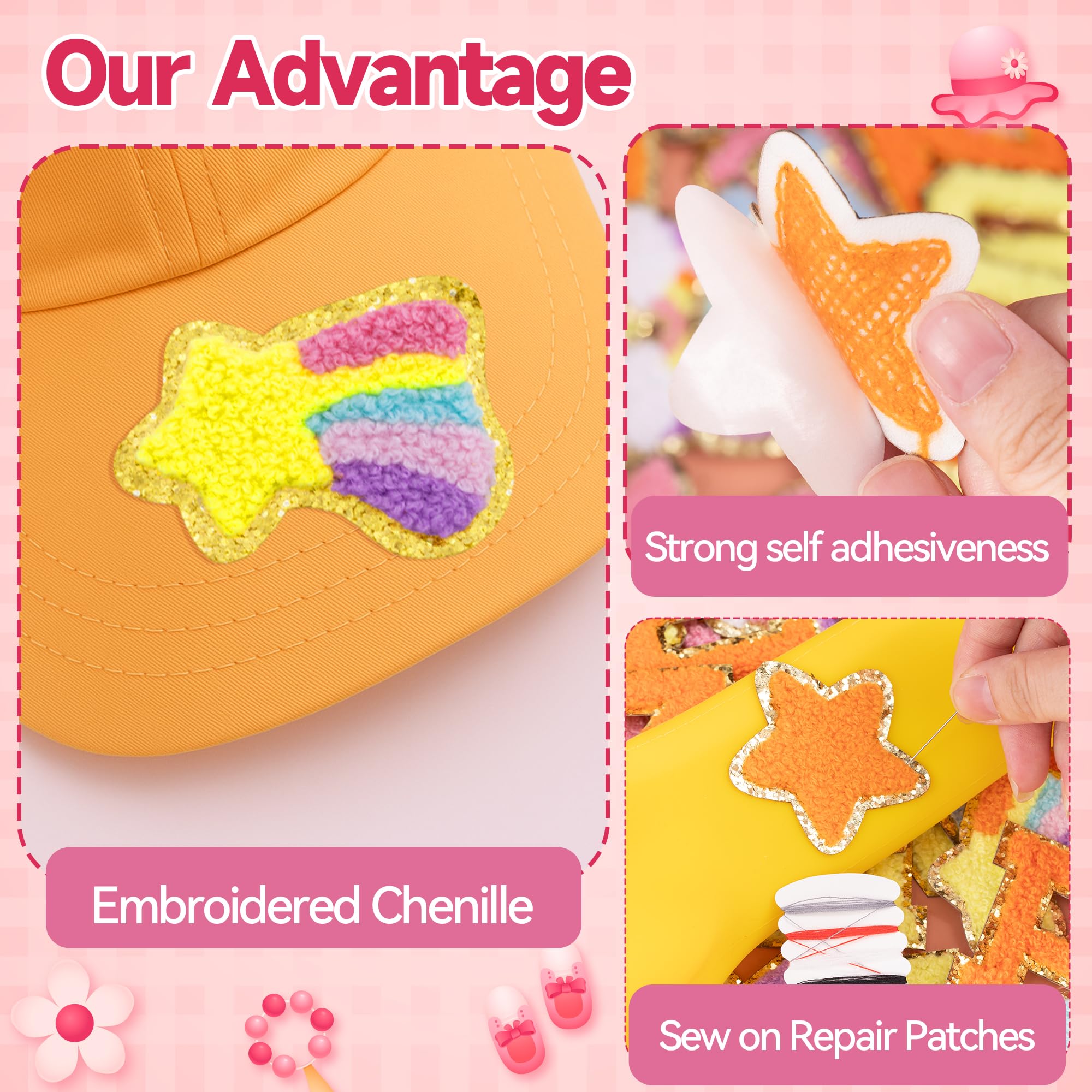 Snapklik.com : 72 Pcs Preppy Cute Embroidered Chenille Letter Patches ...