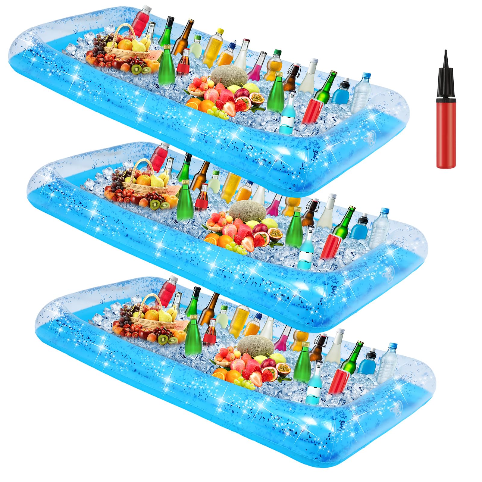 Snapklik.com : Glimin 3 Pcs Inflatable Serving Bar Salad Ice Tray Food ...