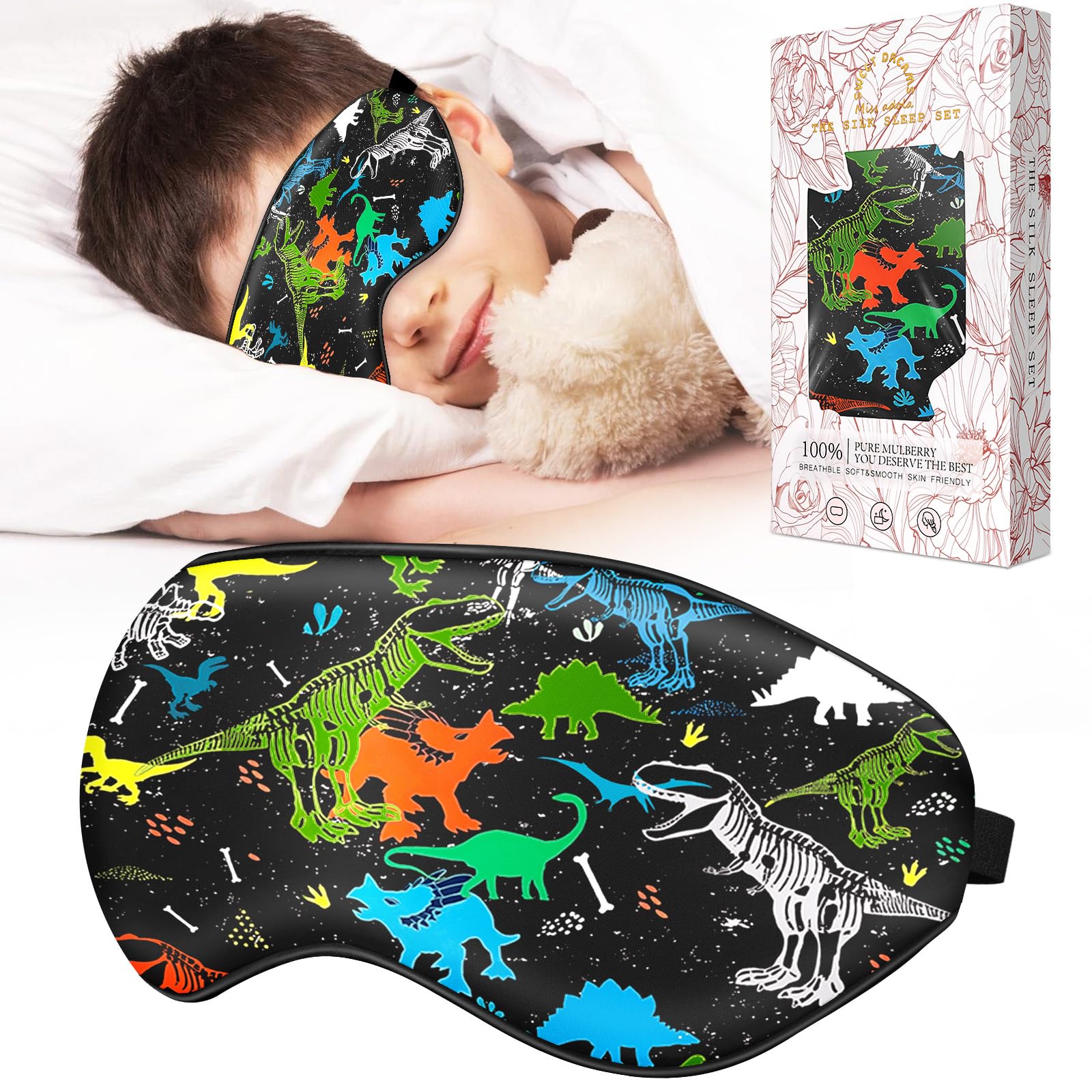 Amazon.com: Miss Adola Sleep Mask for Kids - Silk Eye Mask for Sleeping ...