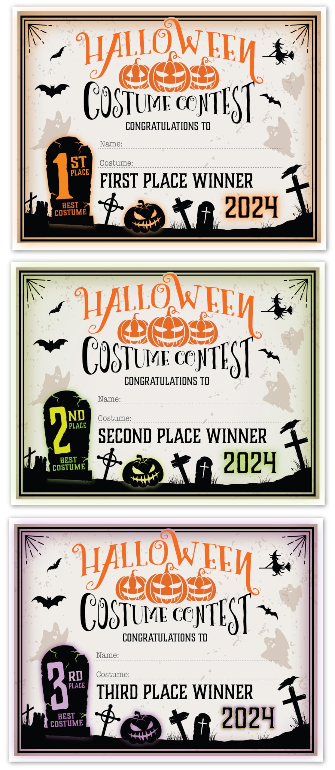 Costume Contest First Place Certificate News Flash • Halloween In