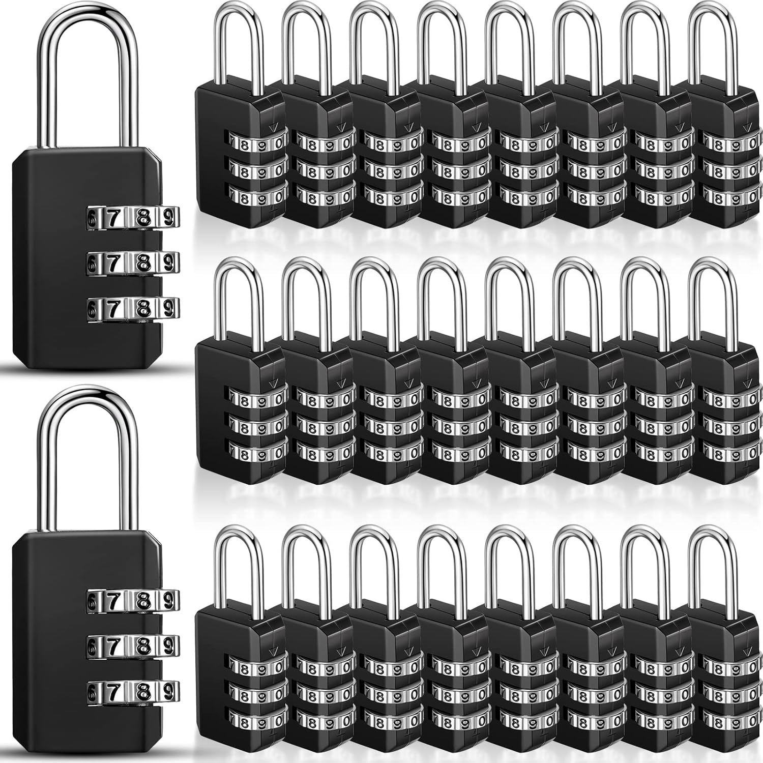 32 Pack Small Combo Locks 3 Digit Combination Lock Luggage Number Locks ...