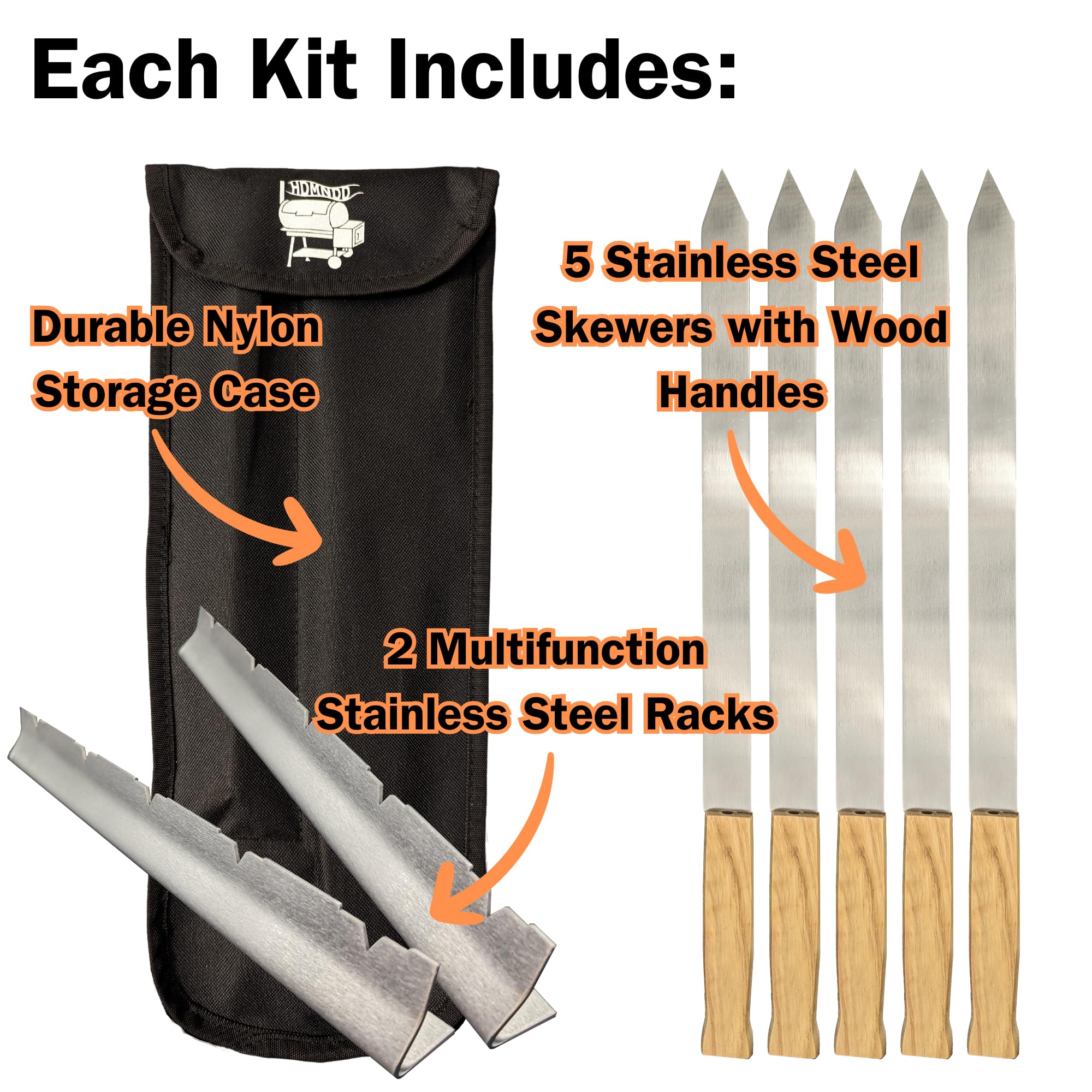 Snapklik.com : Stainless Steel Kebab Sword Grill Skewers, Holder Racks ...