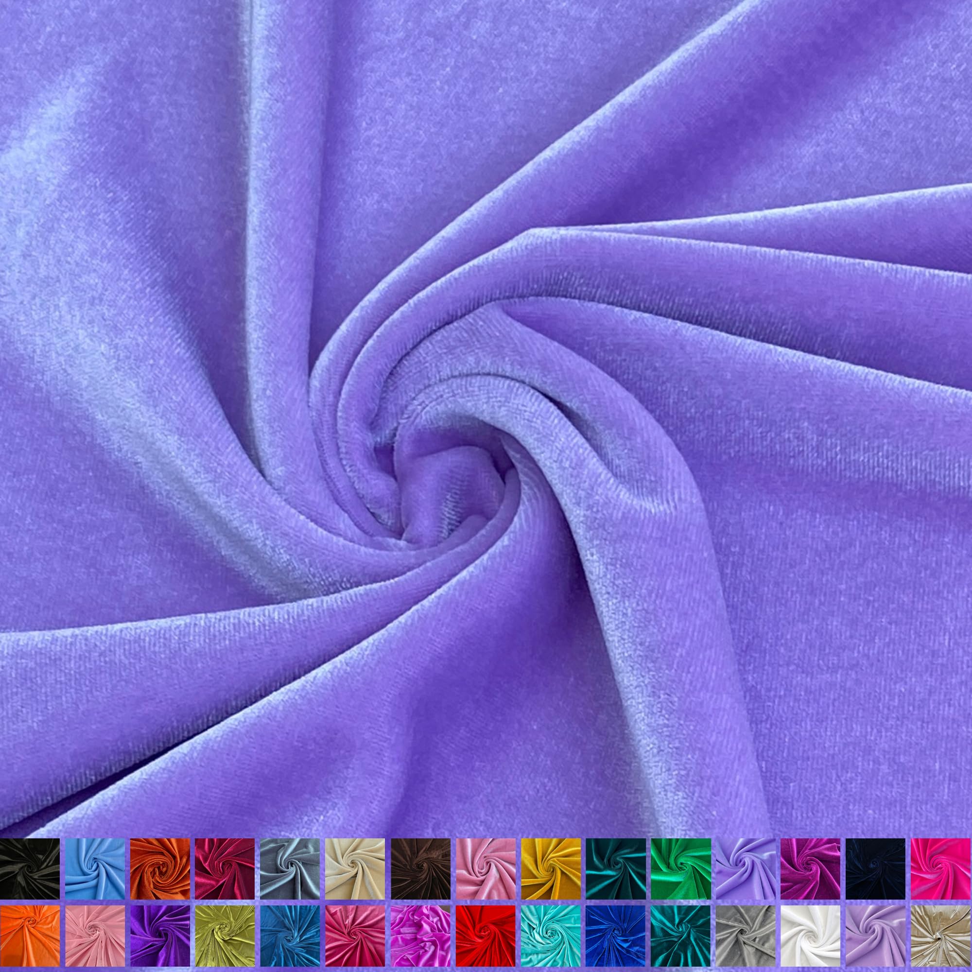 Amazon.com: Premium Stretch Lavender Velvet Fabric by The Yard ...