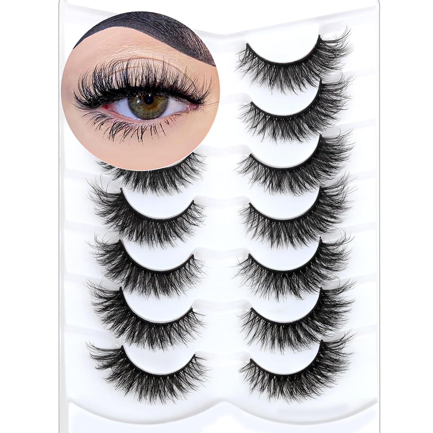 Amazon.com: Veleasha Eyelashes Fluffy and Lightweight Fake Eyelashes ...