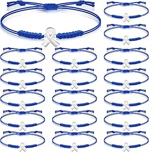 Amazon.com: Sasylvia 20 Pcs Colon Cancer Awareness Bracelets Adjustable ...