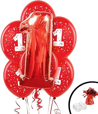 Amazon.com: Red 1st Birthday Balloon Bouquet : Toys & Games