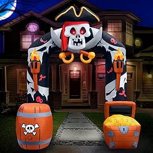 Holidayana Halloween Inflatables Large 9.5 ft Pirate Skull Archway ...