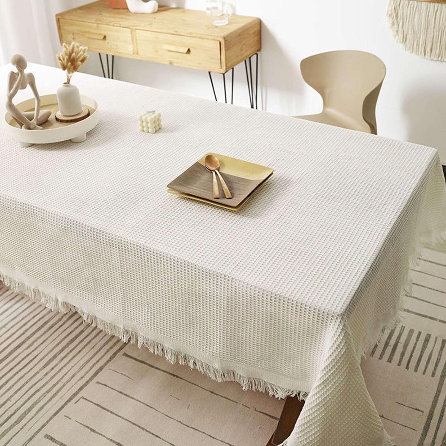 Amazon.com: KOFOT Tablecloths for Rectangle Tables,Cotton Linen Dining ...