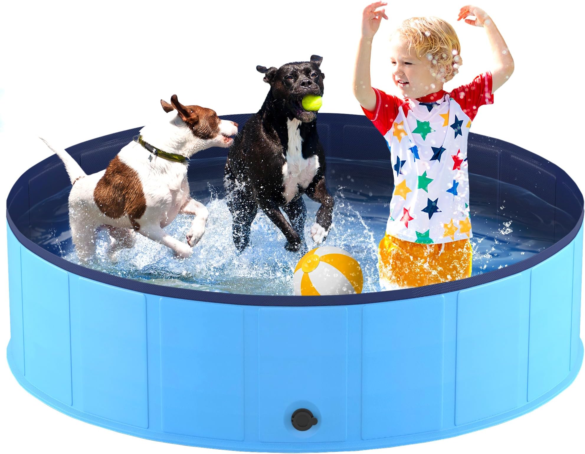 Amazon.com: Niubya Foldable Dog Pool, Collapsible Hard Plastic Dog ...