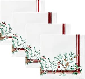 Amazon.com: Elrene Home Fashions Winter Holiday Berry Fabric Bordered ...