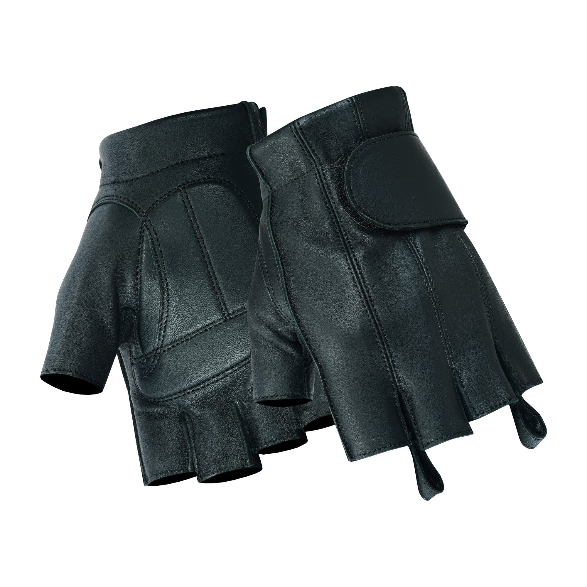 Buy Daniel Smart Deerskin Leather Motorcycle Gloves for Men Fingerless ...