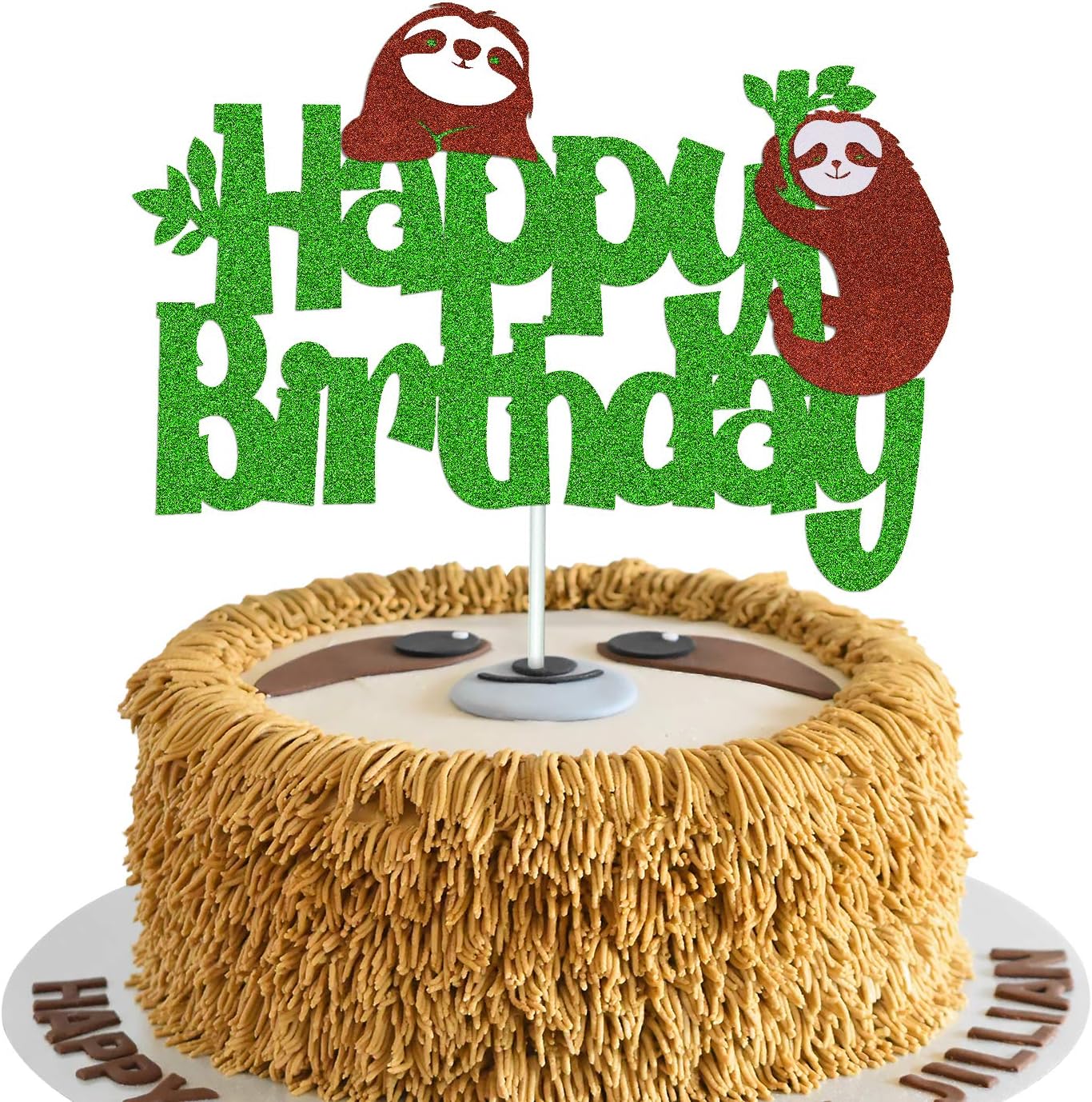 Amazon.com: Sloth Cake Topper Happy Birthday Cake Decorations for ...