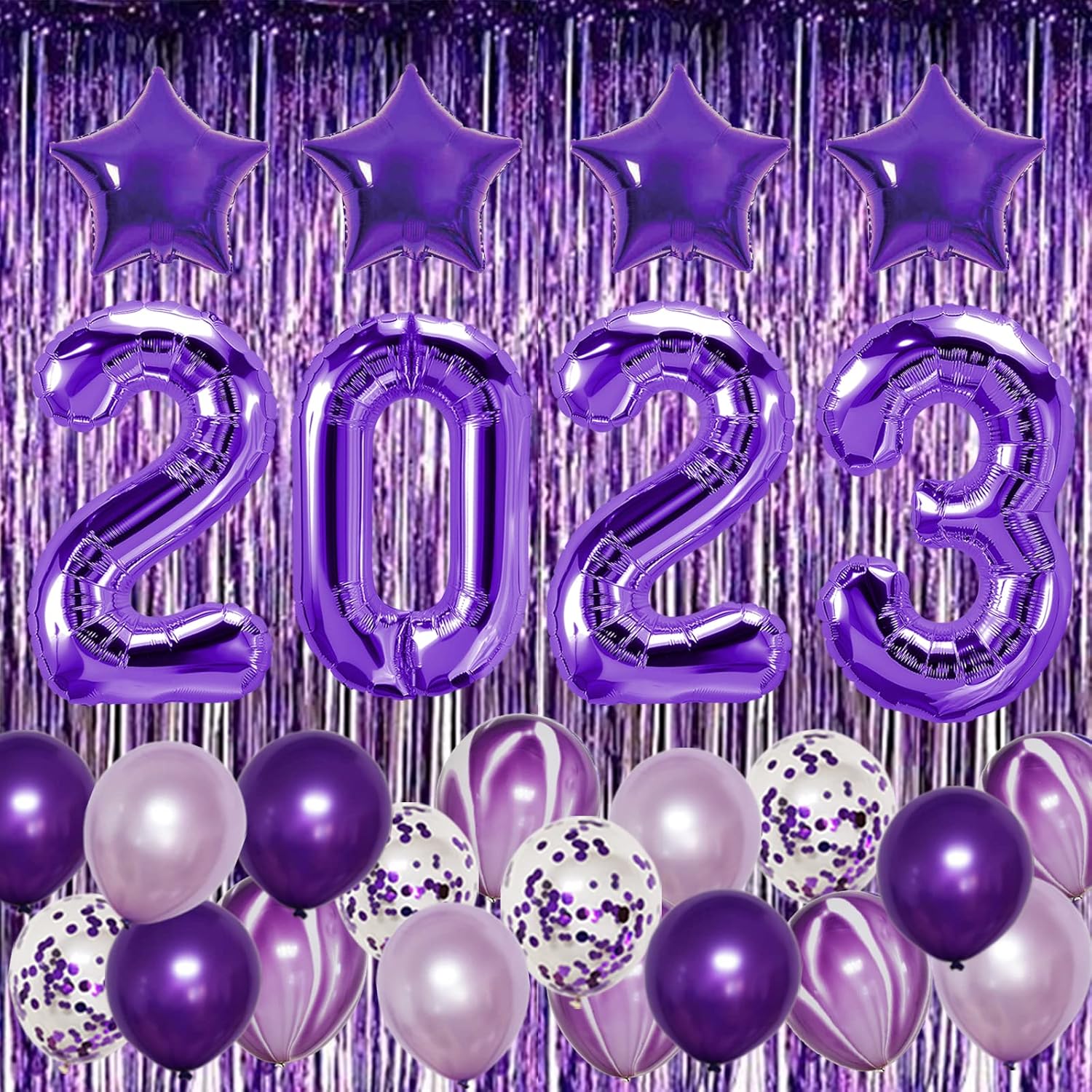 Amazon.com: Purple Graduation Party Decorations Kit, Purple 2023 ...