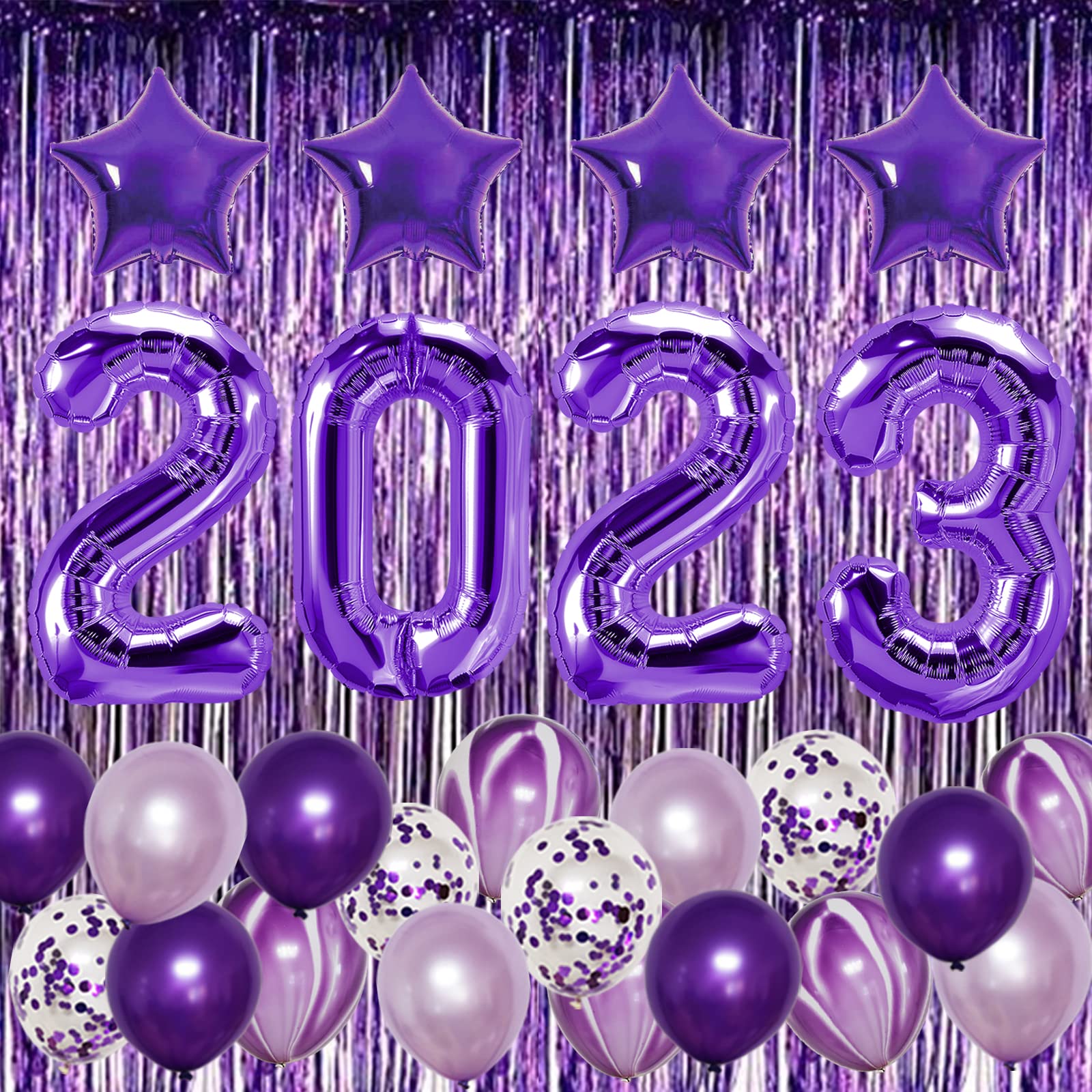 Graduation Decorations In Purple And Silver