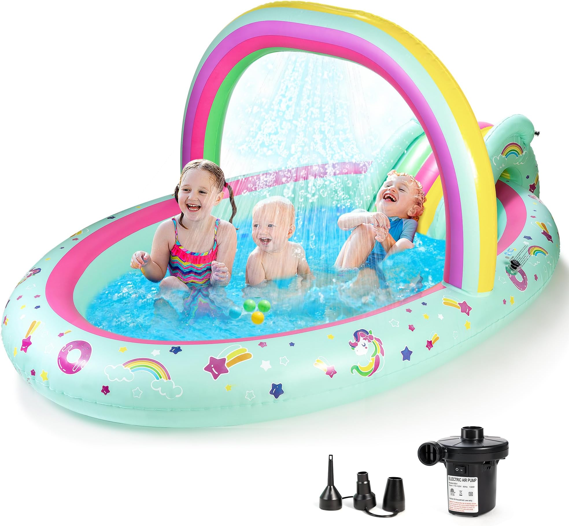 Amazon.com: Inflatable Kids Swimming Pool with Water Slide, Inflatable ...