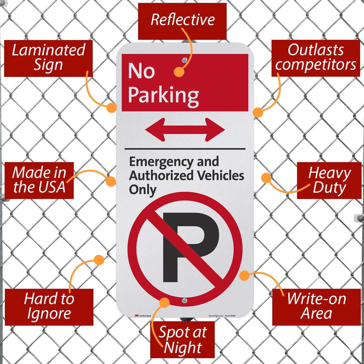 Built to Last Emergency and Authorized Vehicles Only Sign 80 Mil Thick ...