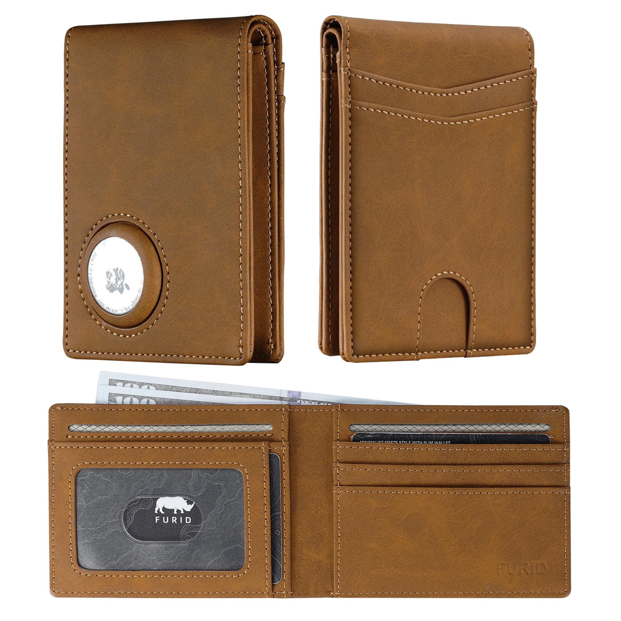 Amazon.com: furid Apple Airtag Wallet Men Slim: Air Tag Wallet with ...