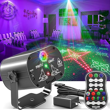 Amazon.com: DJ Disco Stage Party Lights, LED Sound Activated Laser ...
