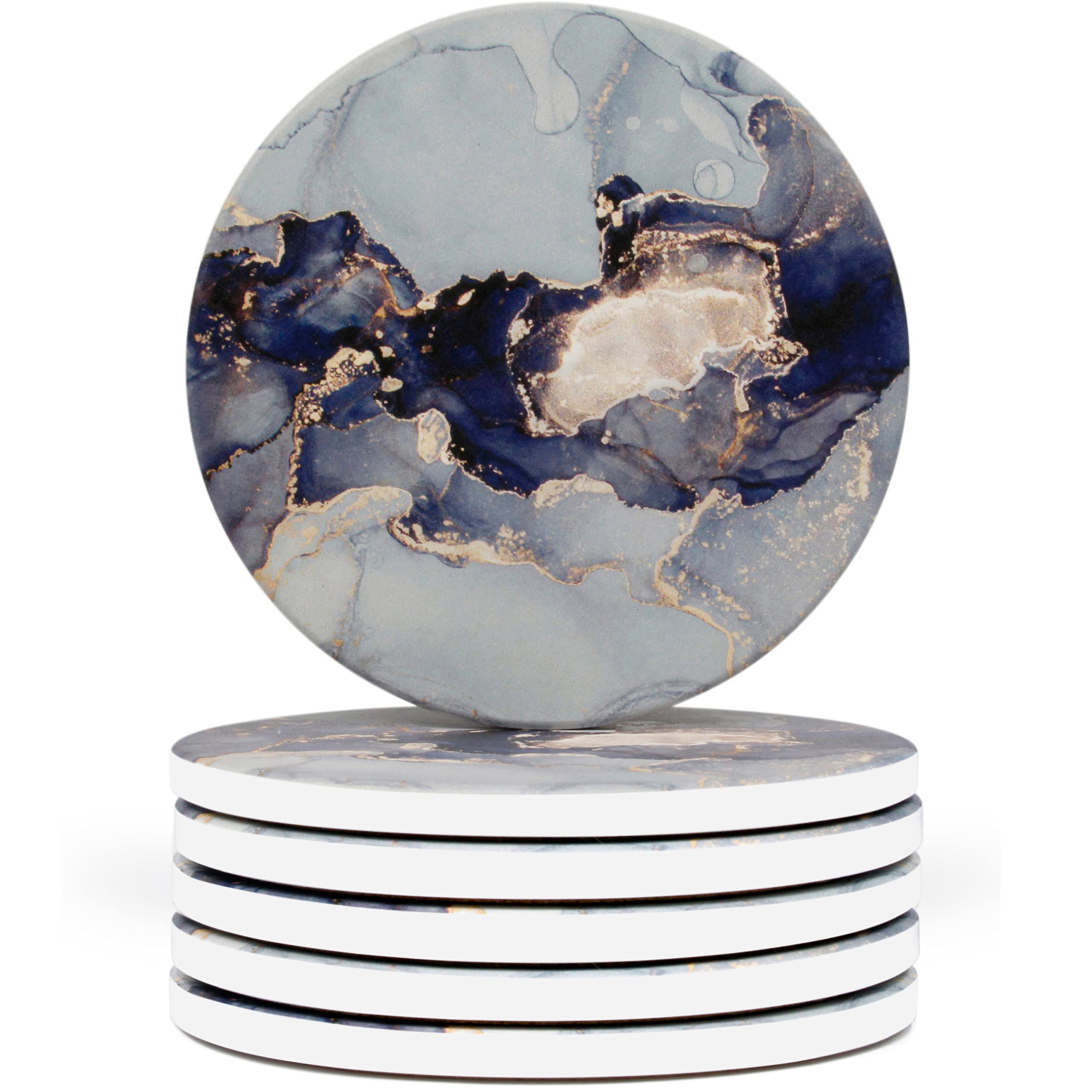 Naivasha Homeware Marble Coasters Set of 6 - Stunning Decorative ...