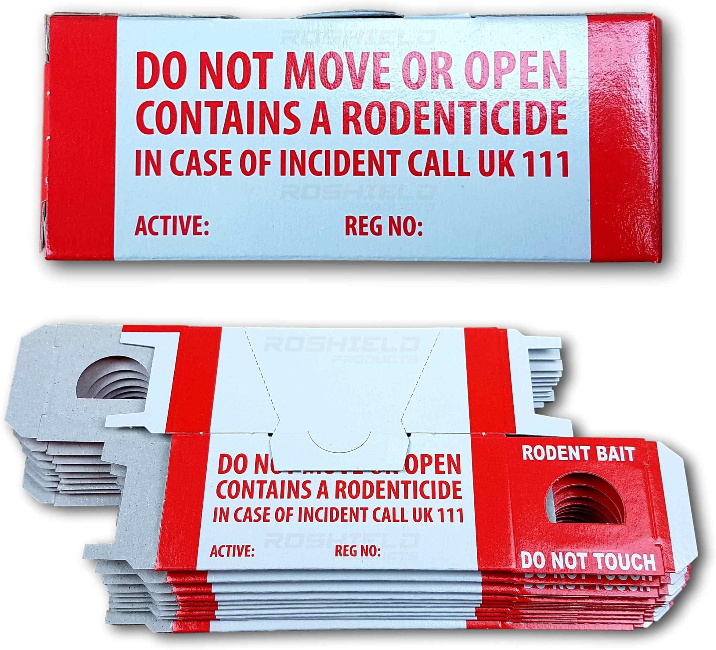 Roshield 10 x Cardboard Mouse Boxes for Monitoring of Poison Mice Bait ...