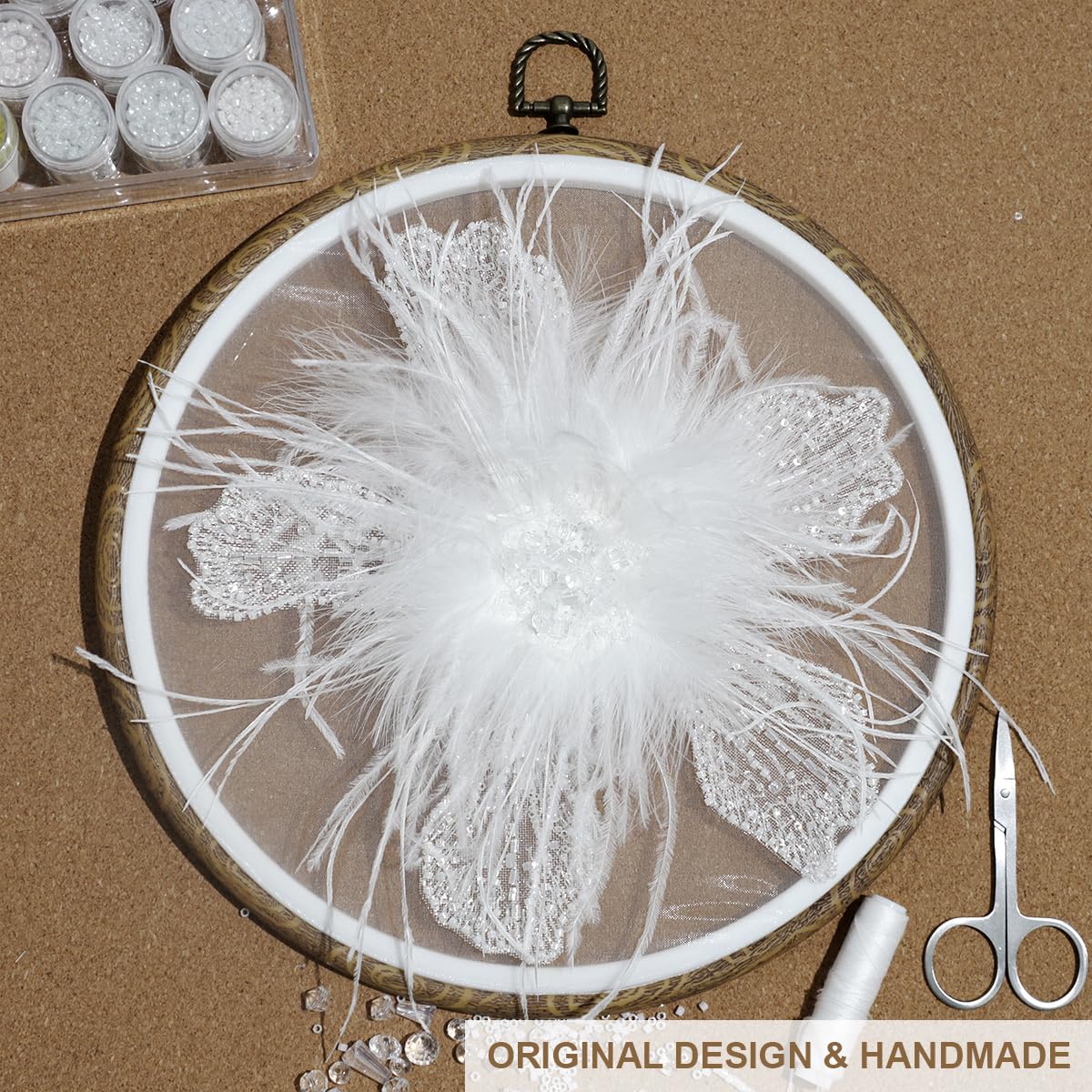 Snapklik.com : White Feather Applique Embellishments For Dress Clothes ...