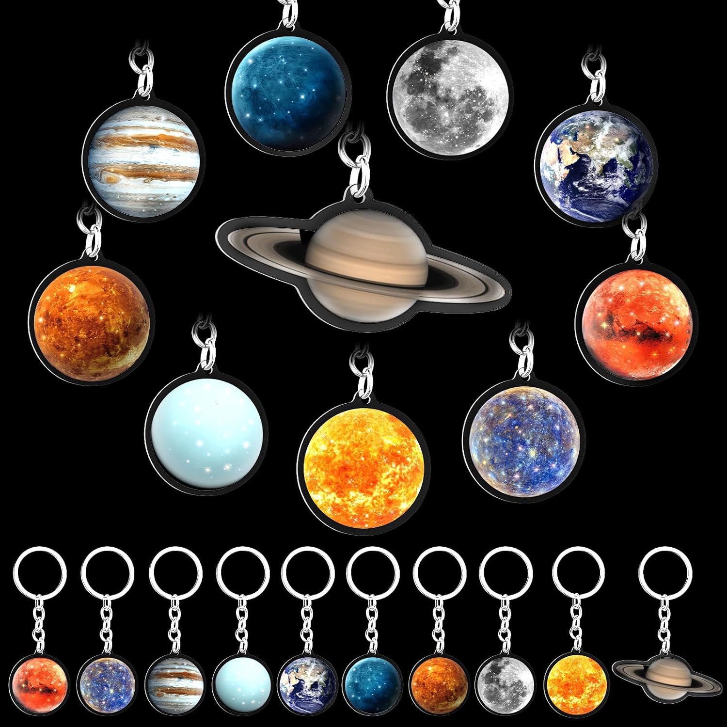 Amazon.com: Eersida 20 Pcs Solar System Planet Keychain Hanging Galaxy ...