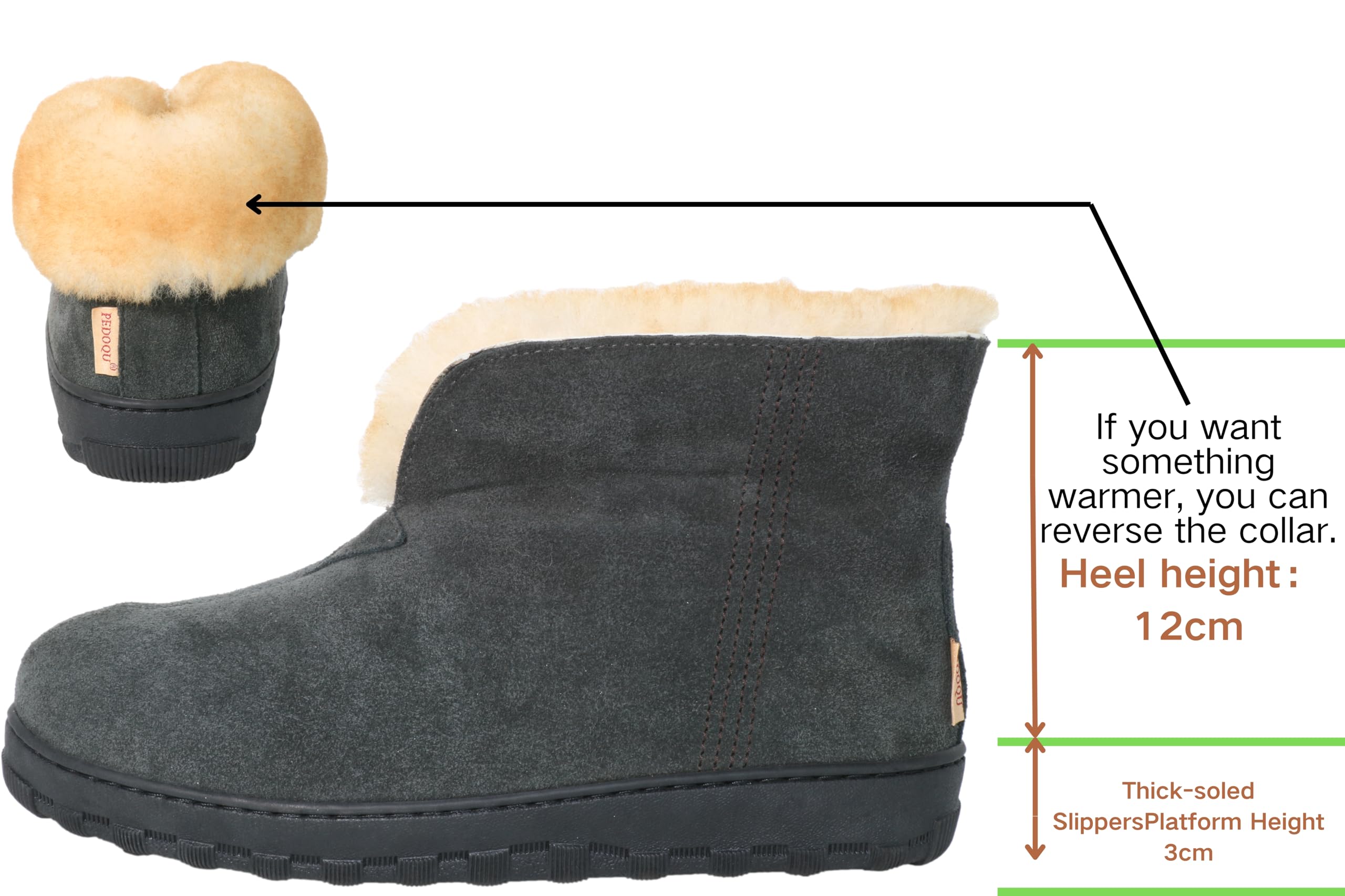 Snapklik.com : Mens Sheepskin Boot Slippers Indoor Outdoor Ankle ...