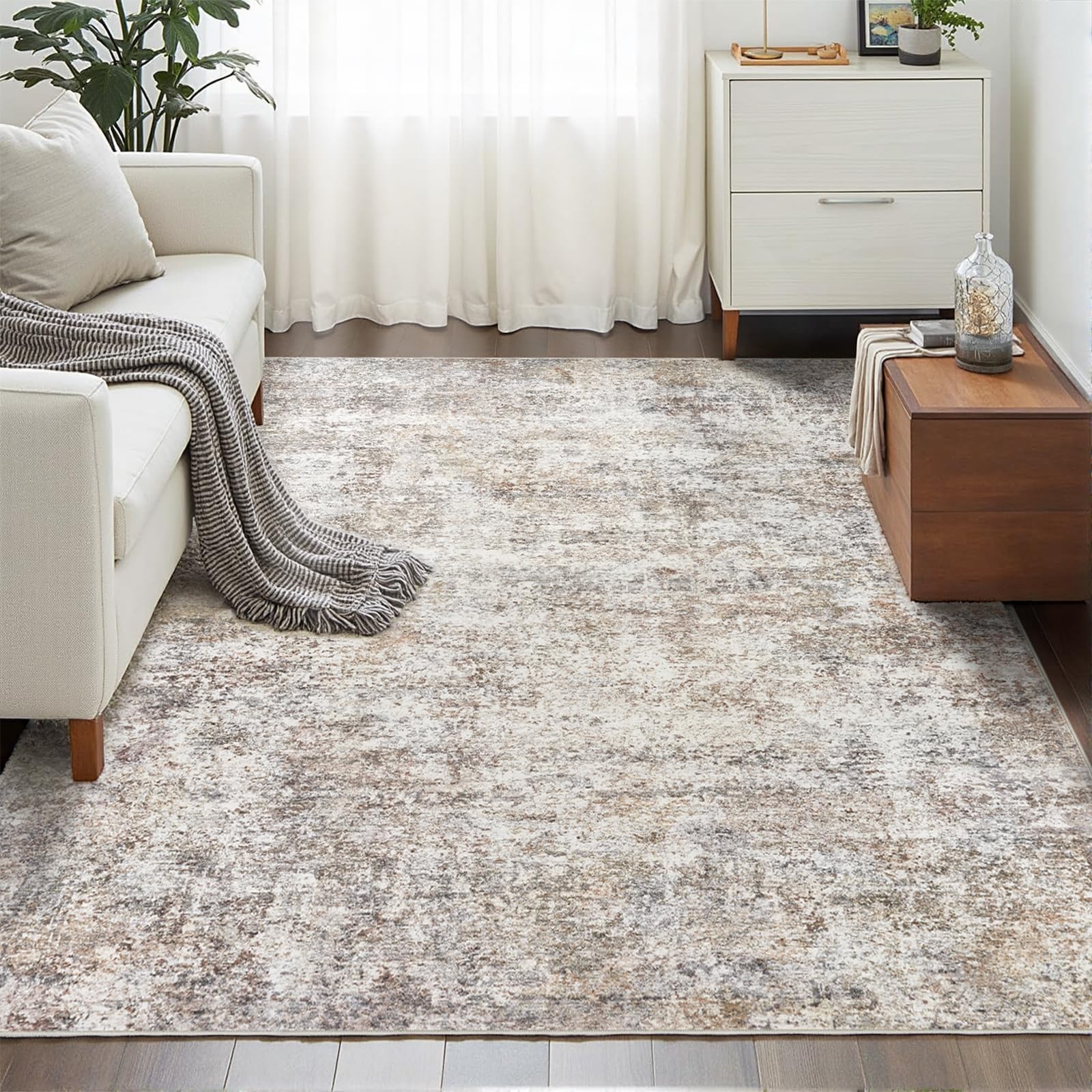 Amazon.com: LOVORAL Area Rugs for Living Room: 5x7 Washable Neutral ...