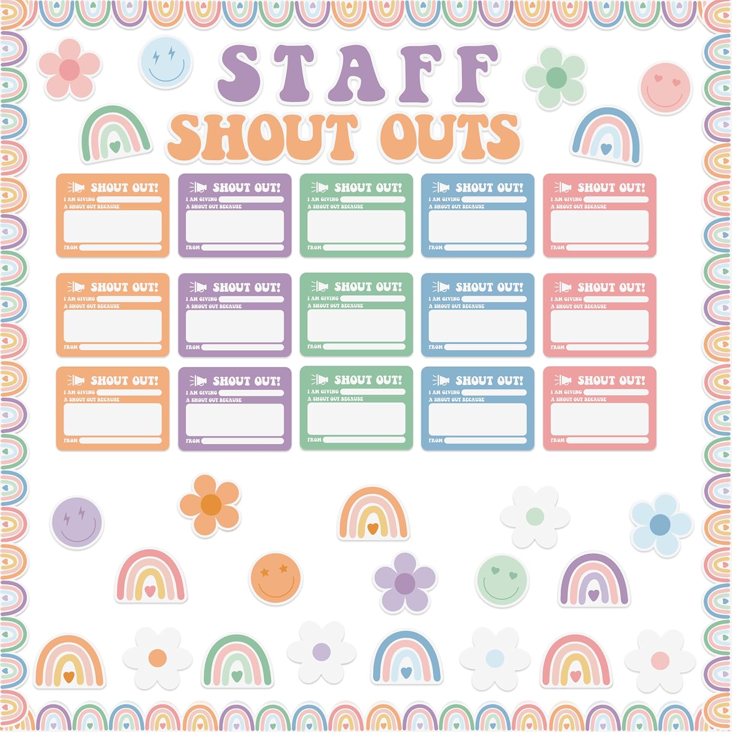 Amazon.com: Qimgic Shout Out Bulletin Board - 112pcs Staff Student ...