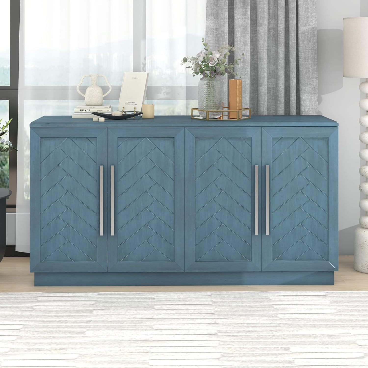 Amazon.com - LUMISOL Wood Sideboard Buffet Cabinet for Storage with Doors Farmhouse Rustic ...