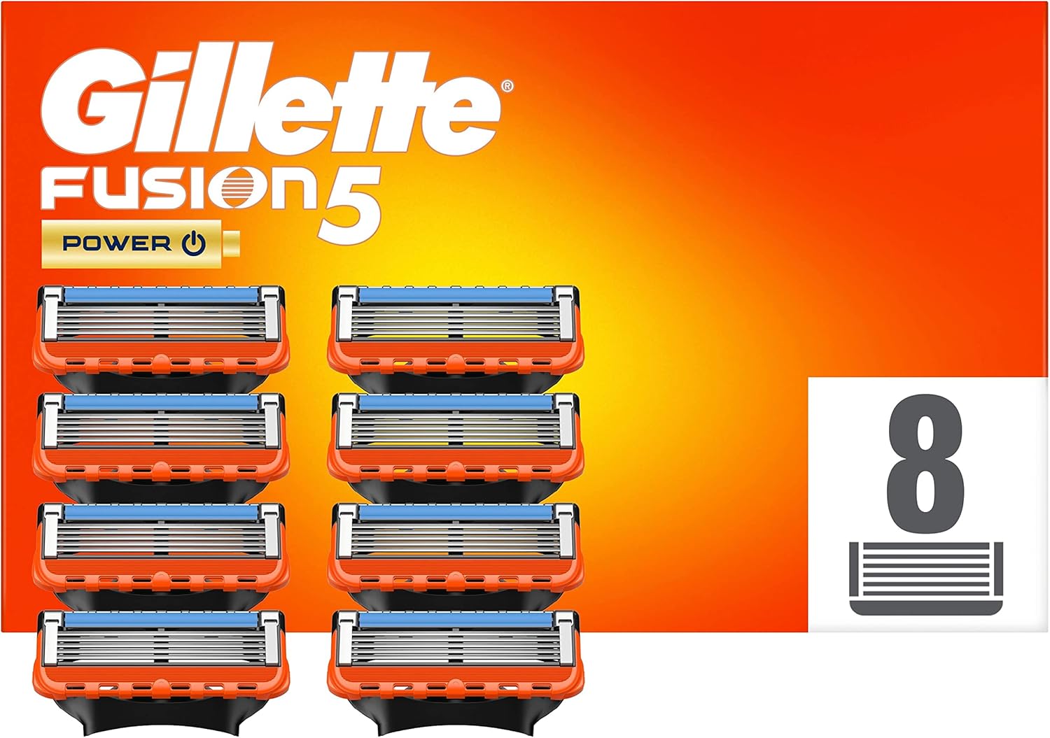 Gillette Fusion5 Power Razor Blades Men, Pack of 8 Refills with ...