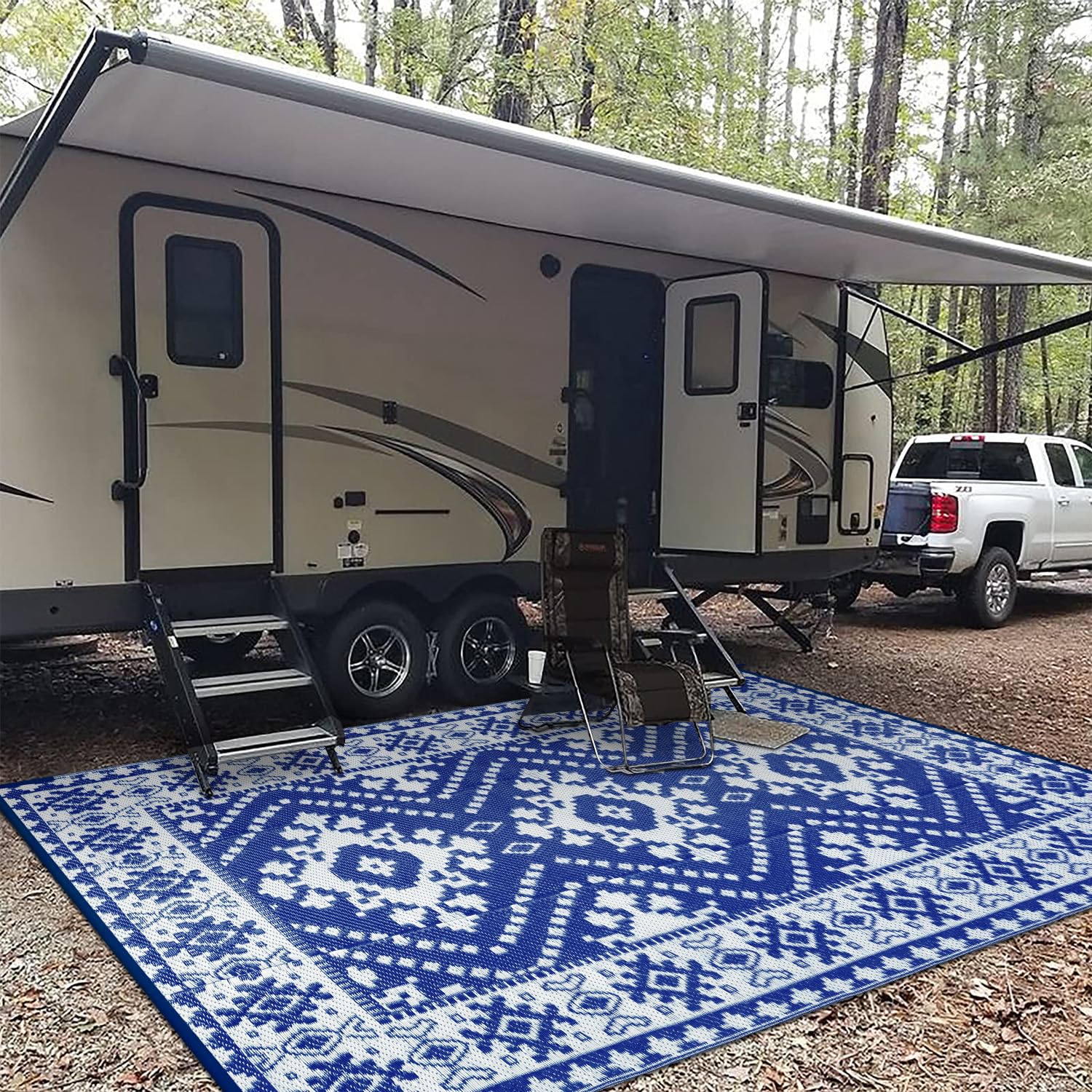 Anidaroel Outdoor Rugs 8'x10' for Patios Clearance, Reversible Plastic ...