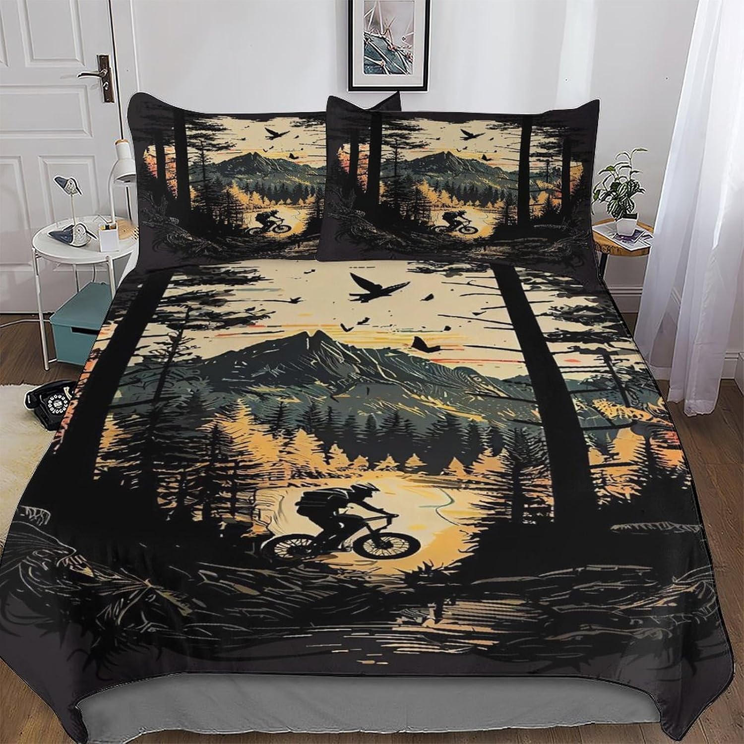 Mountain Bike Duvet Cover Bedding Set Comforter Cover Bedspread Cover ...