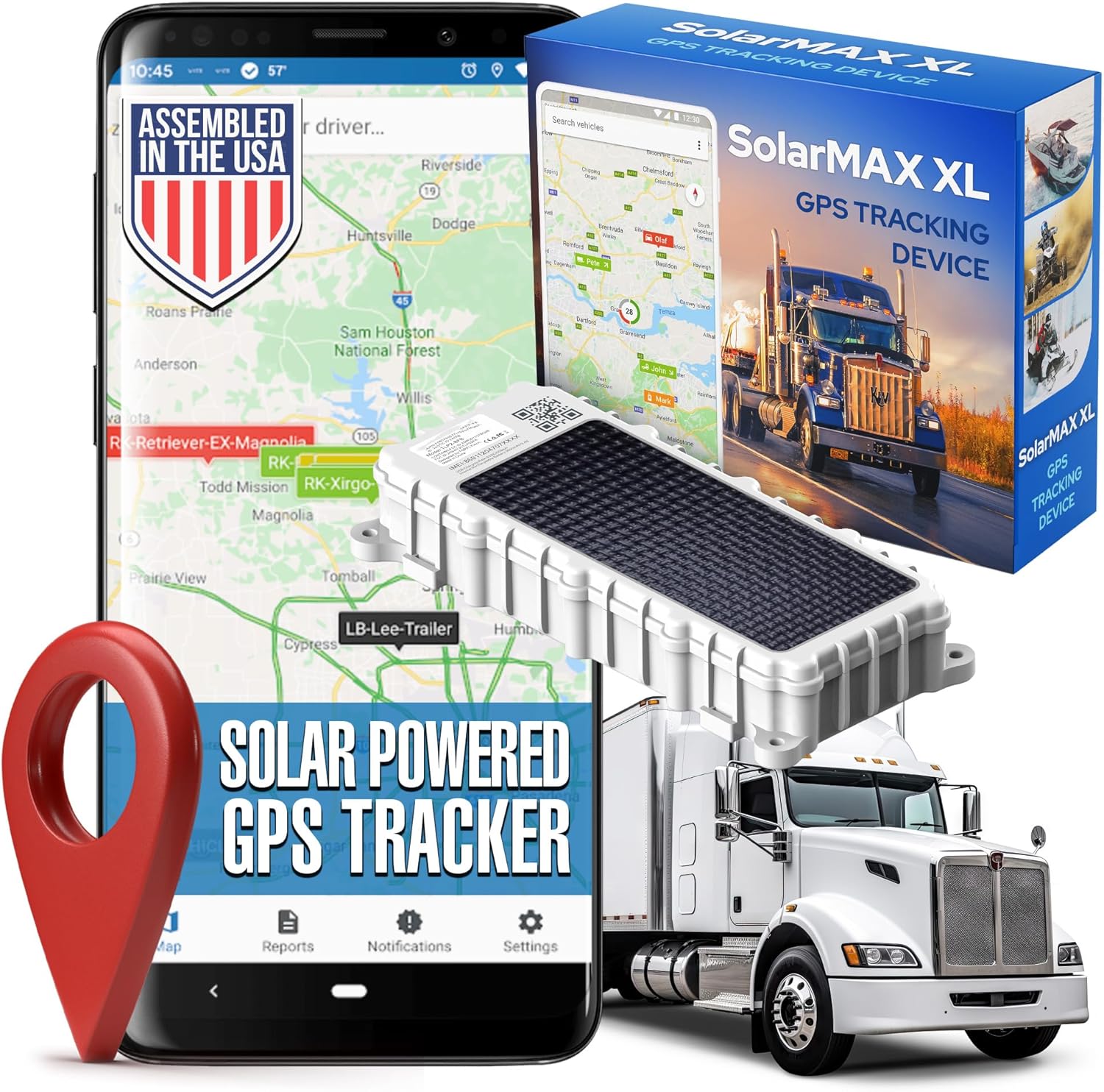 Amazon.com: LoneStar Tracking Solar GPS Tracker for Vehicles - SolarMAX ...