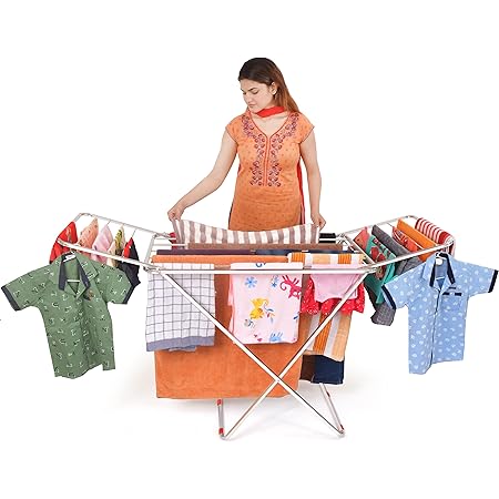 LiMETRO STEEL Foldable Clothes Stand for Drying Clothes | Stainless ...