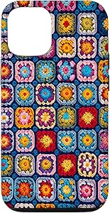 Amazon.com: iPhone 12/12 Pro Granny Squares Pattern Retro Multicolored ...