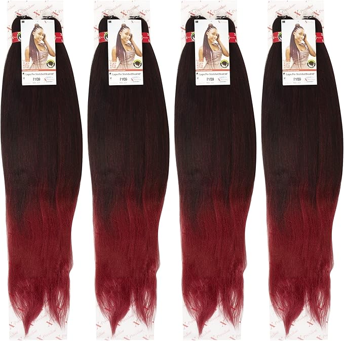 60 INCH 4 PACK XPRESSION (2 IN EACH PACK) colour T1/39 LAGOS BRAID PRE ...