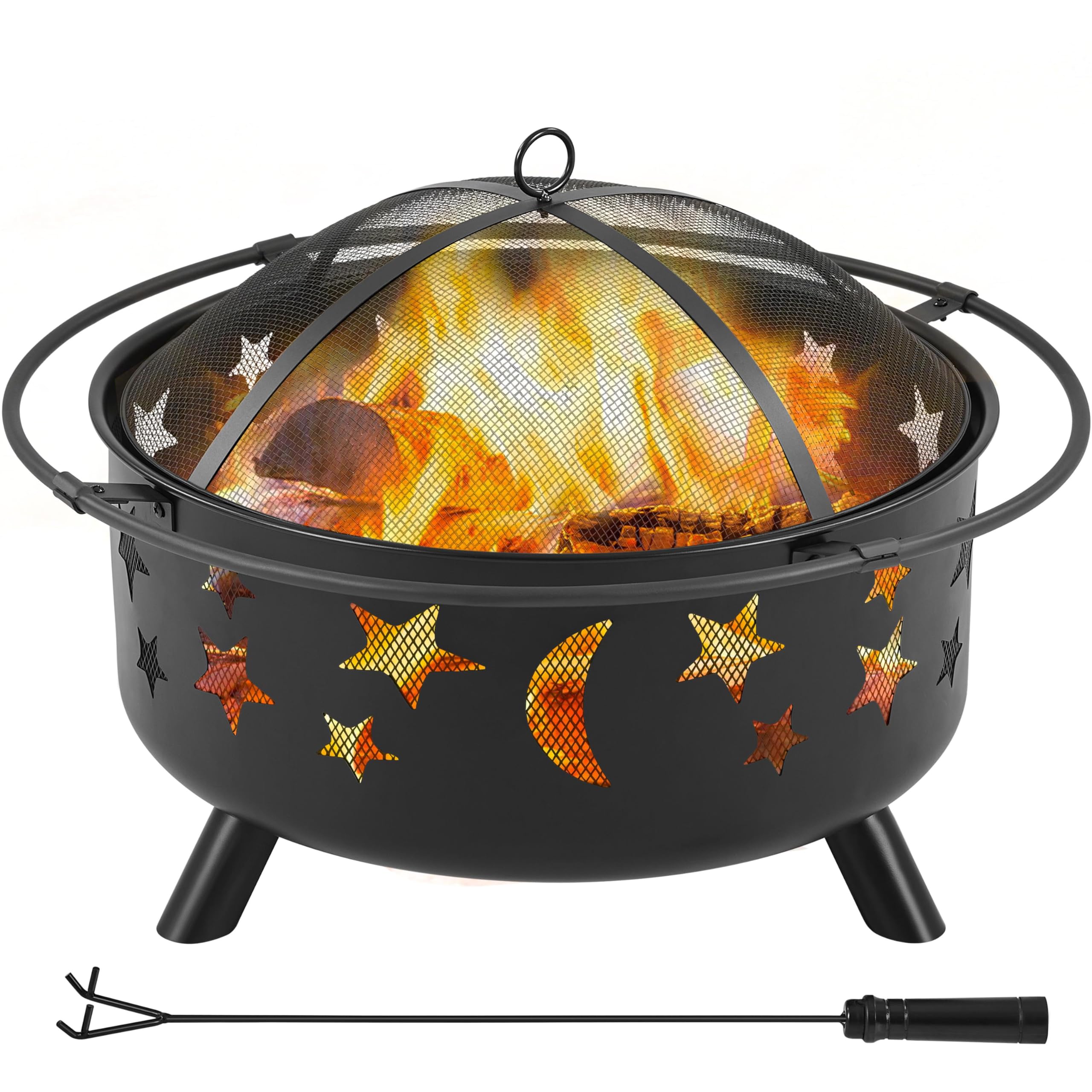 Amazon.com: Yaheetech 30in Fire Pit Moons and Sky Stars Outdoor Fire ...
