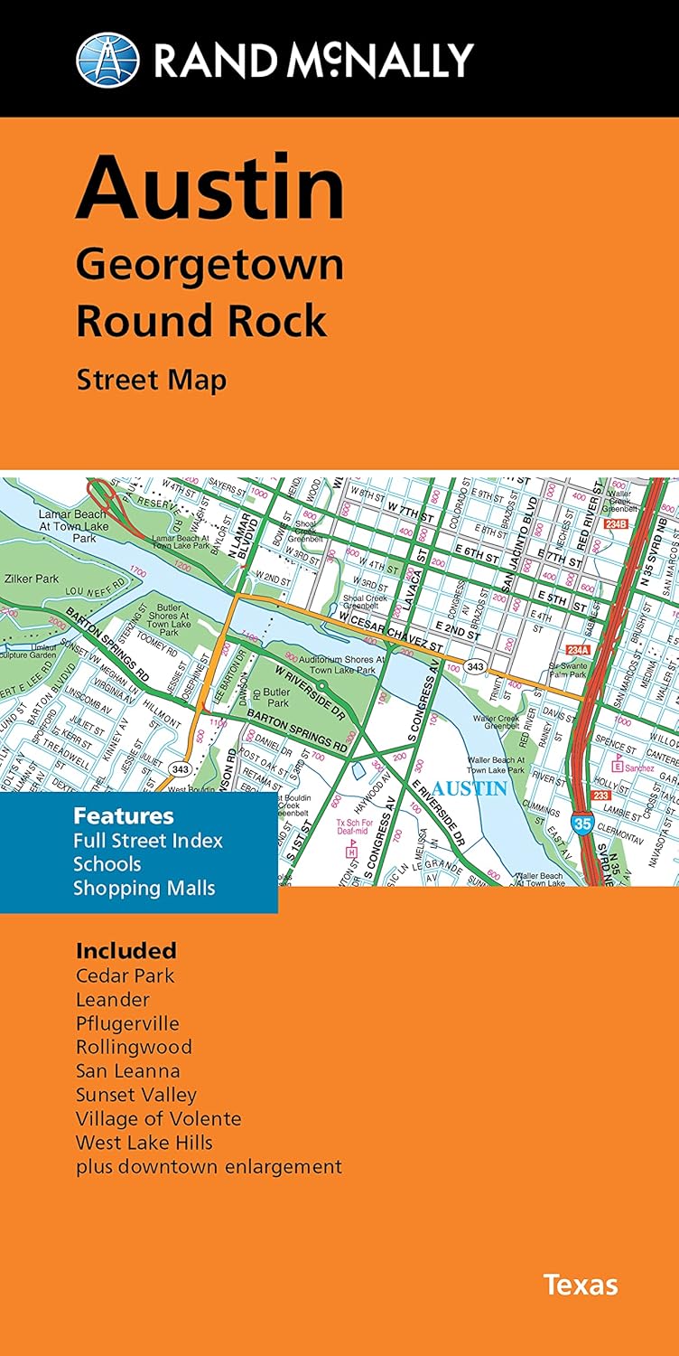 Amazon.com : Rand McNally Folded Map: Austin, Georgetown & Round Rock ...