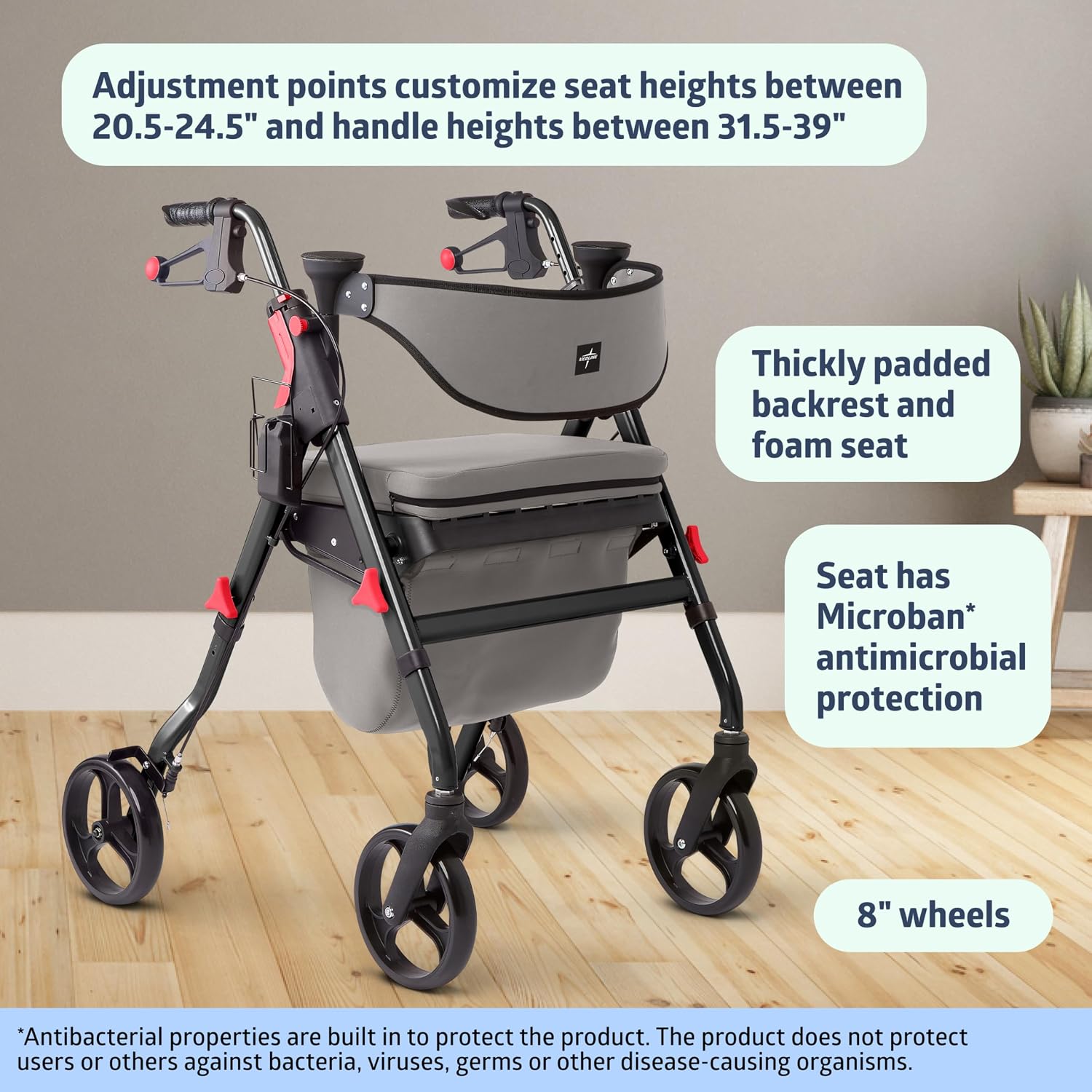 Medline Premium Empower Rollator Walker with Seat, Australia | Ubuy