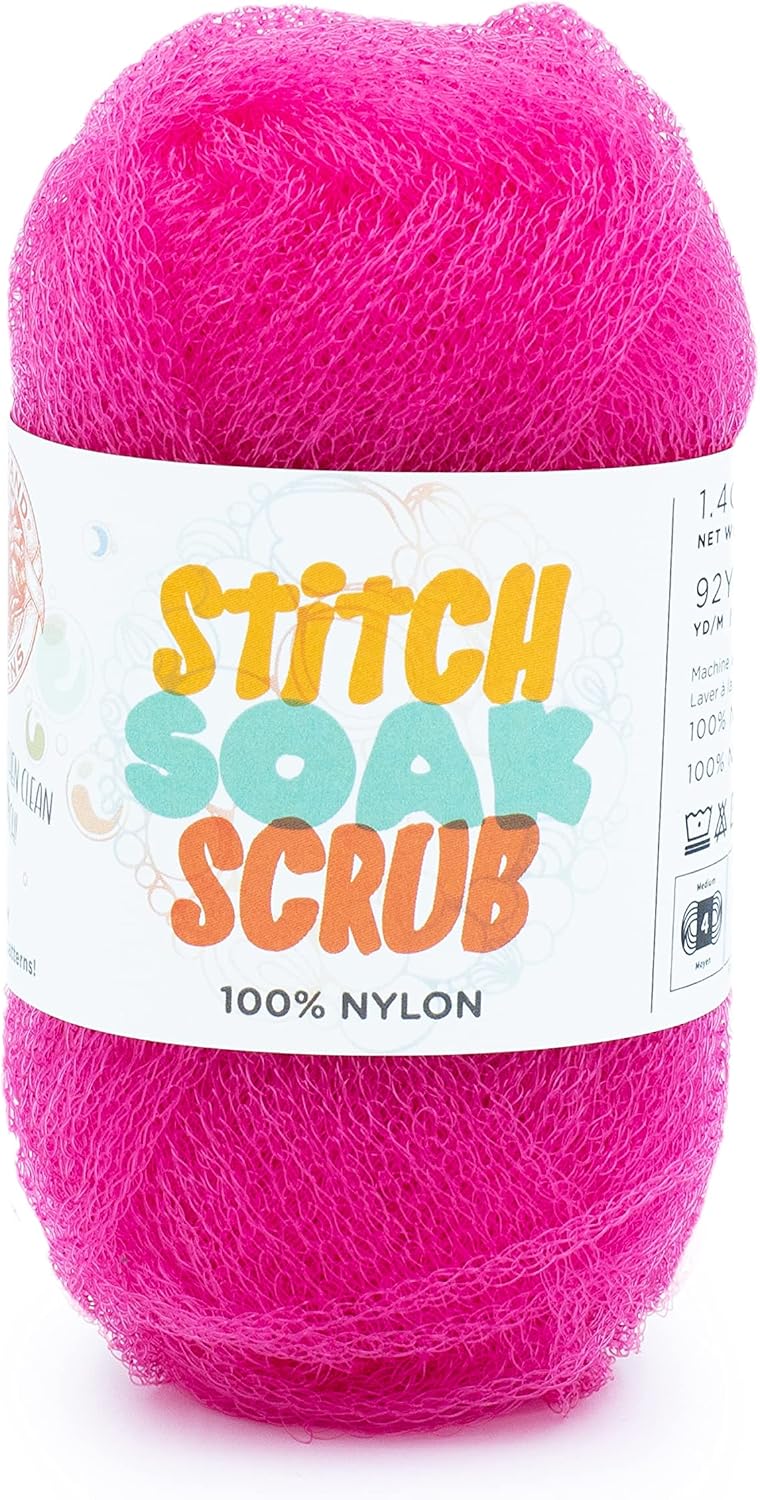 Amazon.com: Lion Brand Stitch Soak Scrub Yarn-Cabaret 781-195 ...