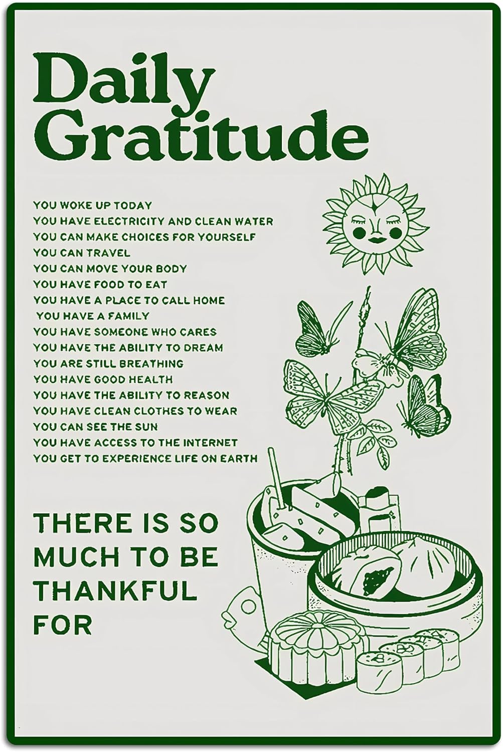 Amazon.com: CUUCTGDA Inspirational Metal Poster Green Boho Room ...
