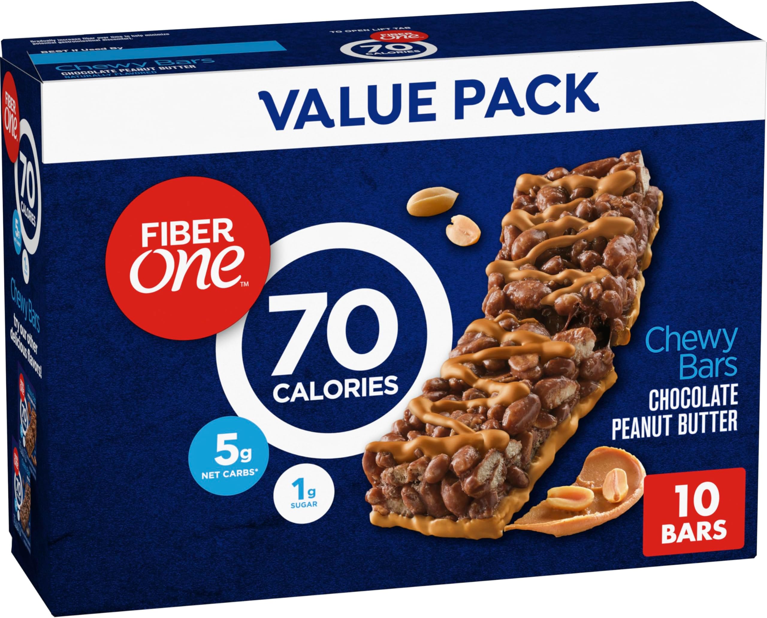 Amazon.com : Fiber One 70 Calorie Chewy Snack Bars, Chocolate Peanut ...