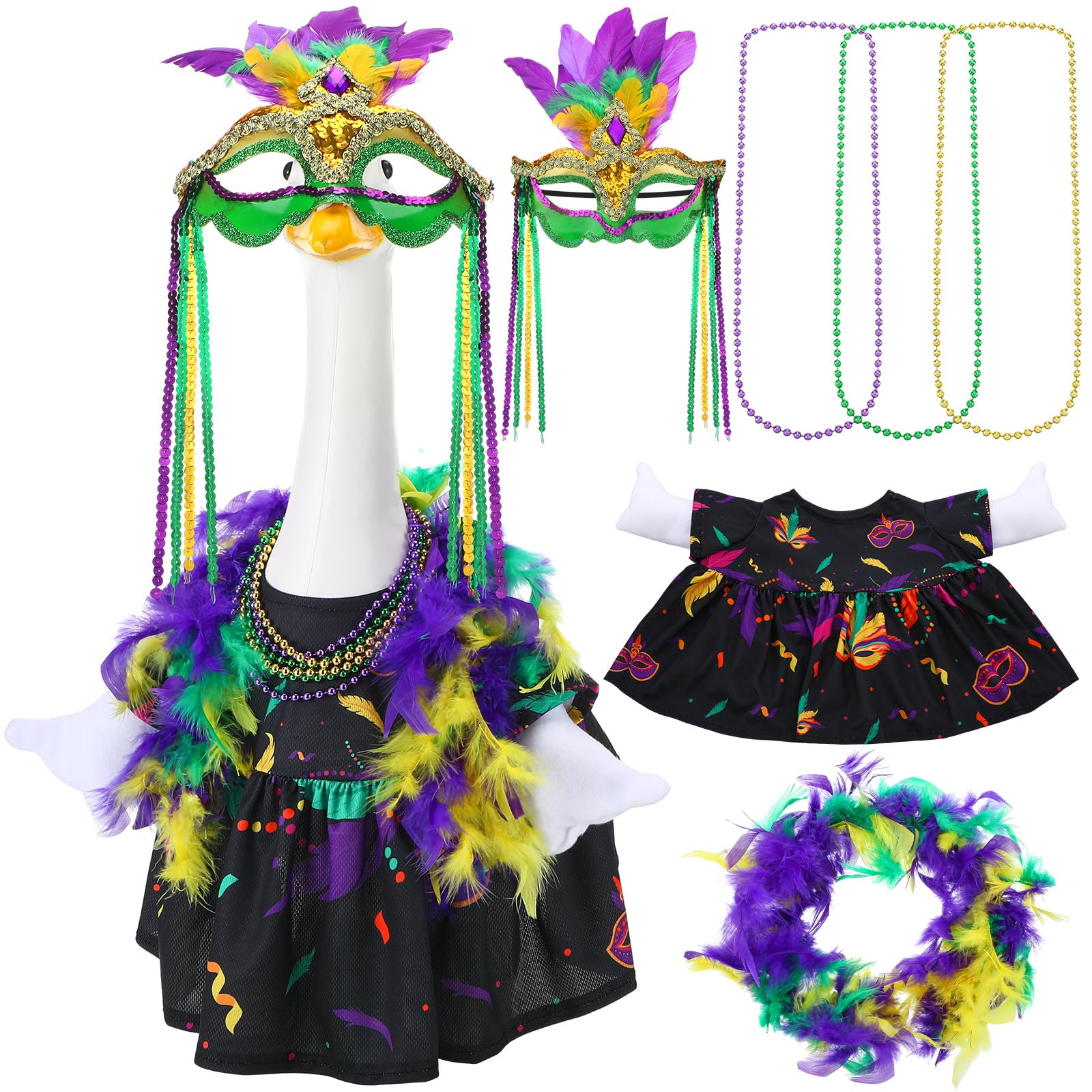 Amazon.com: Seenelling Mardi Gras Goose Outfit Carnival Goose Costumes ...