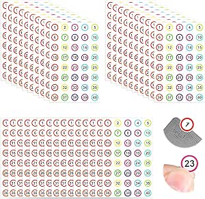 Amazon.com : Clabby 2000 Pcs 50 Sheets Small Number Stickers 1-40 Round ...