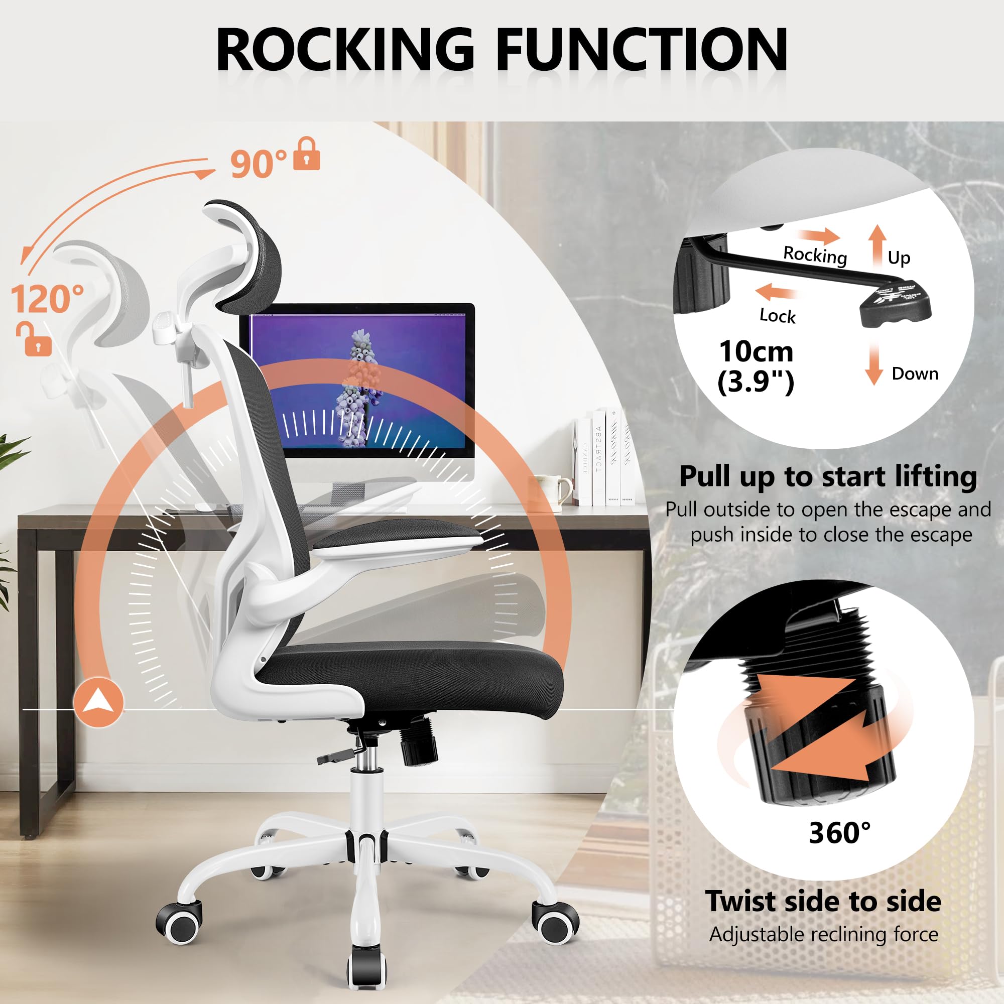 FelixKing Office Chair with Headrest, Ergonomic Desk Chair with Wheels ...
