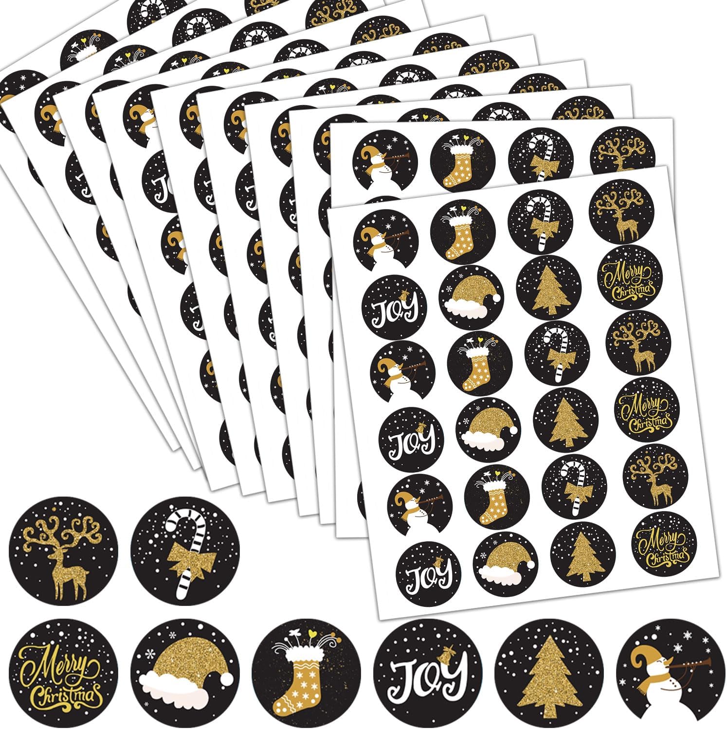 504Stück Aufkleber Weihnachten,Weihnachtsaufkleber,Kraftpapier ...