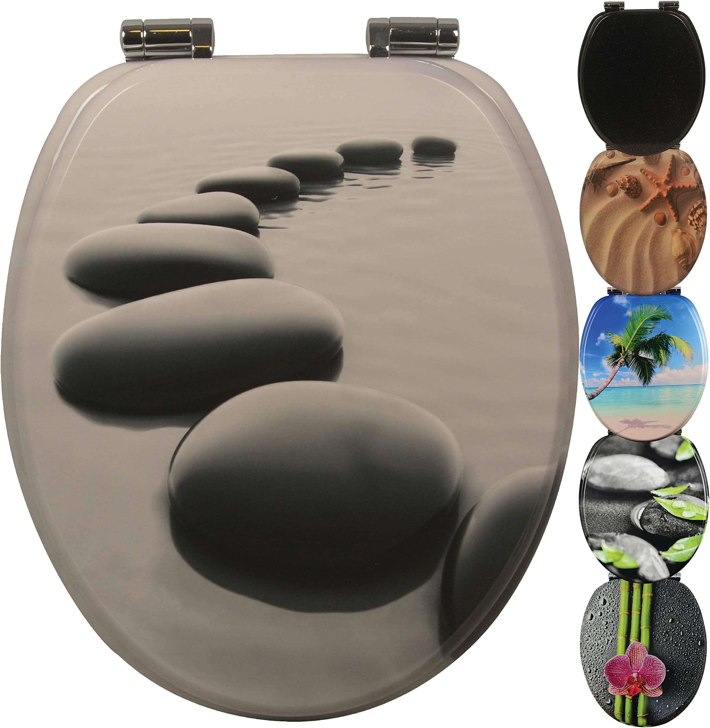 Yelcona WC Sitz mit Absenkautomatik mit Motiv, Klobrille mit hohem ...