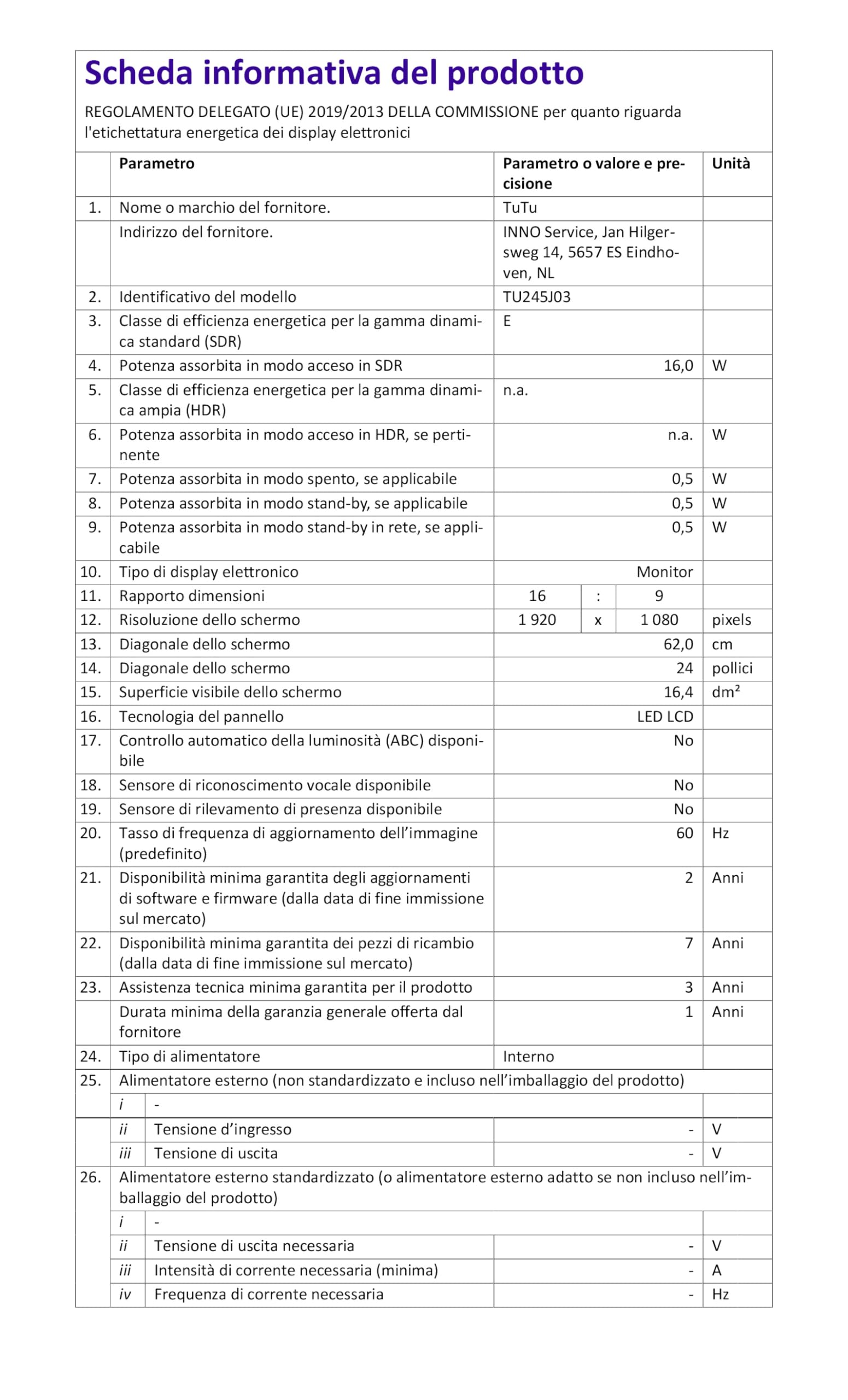 TuTu Smart Monitor 25 Pollici Android OS, 1080P FHD, Wi-Fi, Bluetooth ...