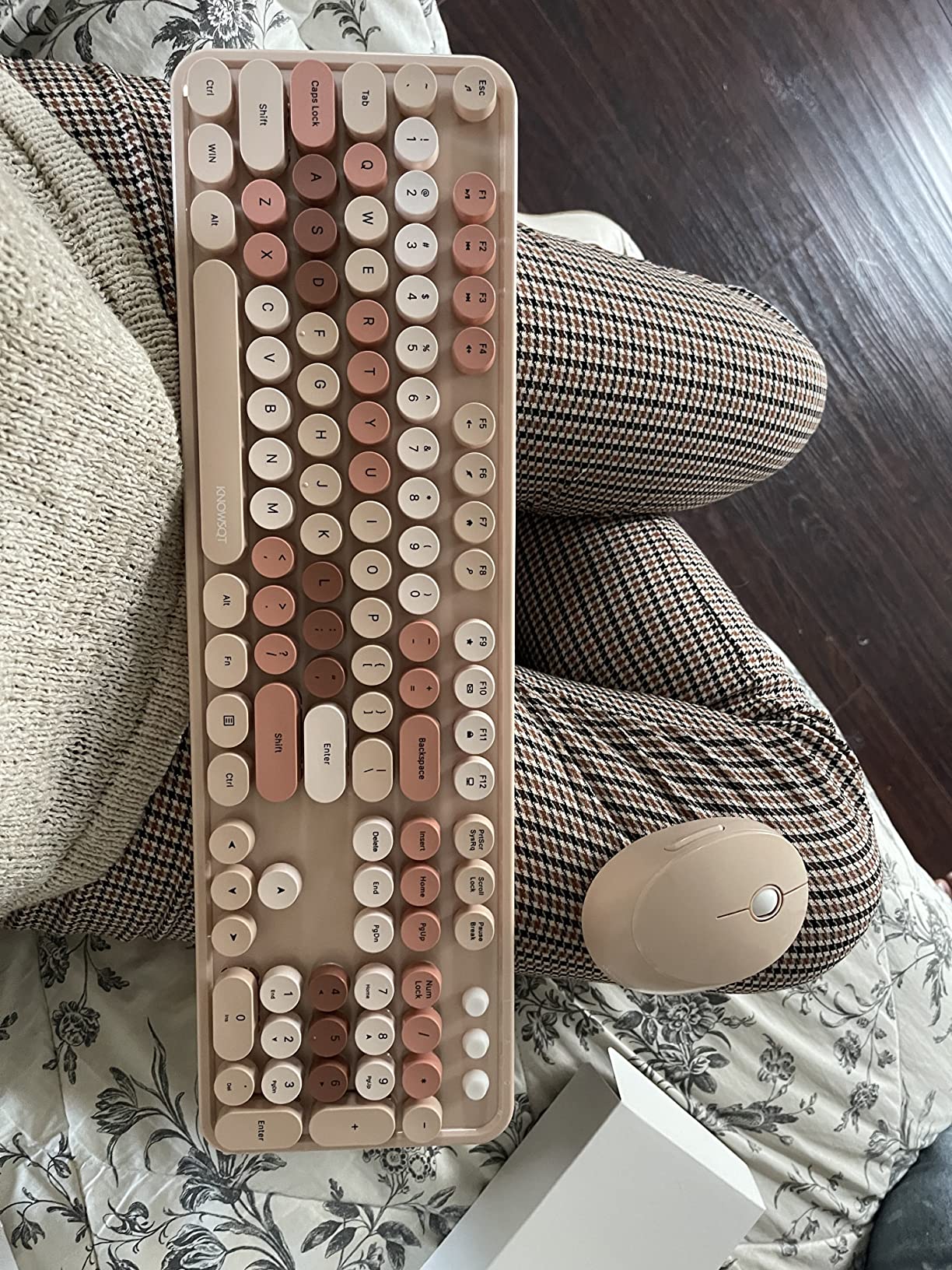 $8/mo - Finance KNOWSQT Wireless Keyboard and Mouse Combo, Milk Tea 104 ...